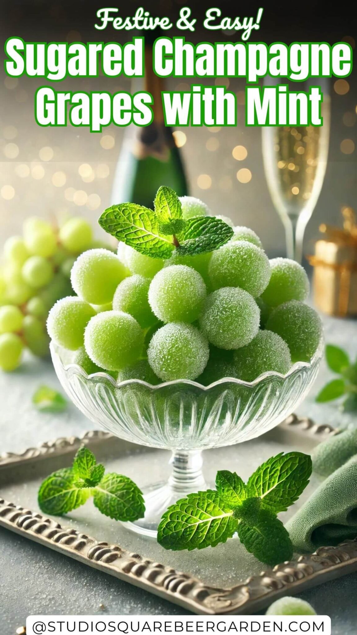 Sugared Champagne Grapes with Mint – Easy & Elegant Recipe