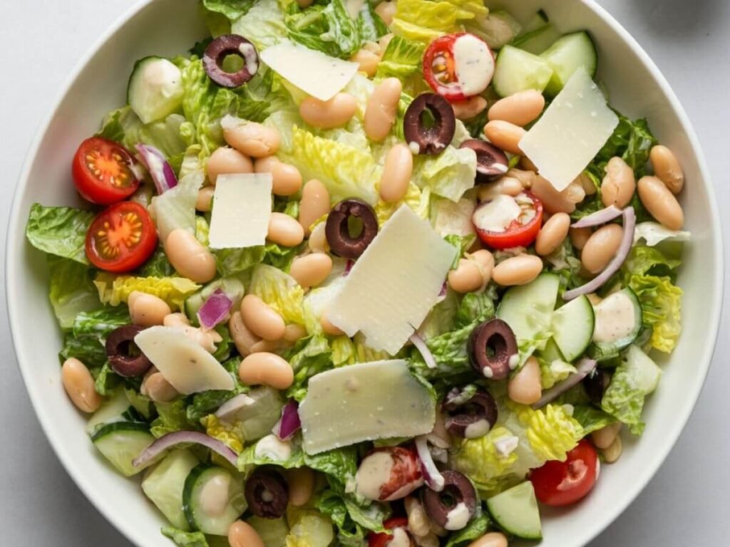 Mediterranean Caesar Cannellini Bean Salad Recipe