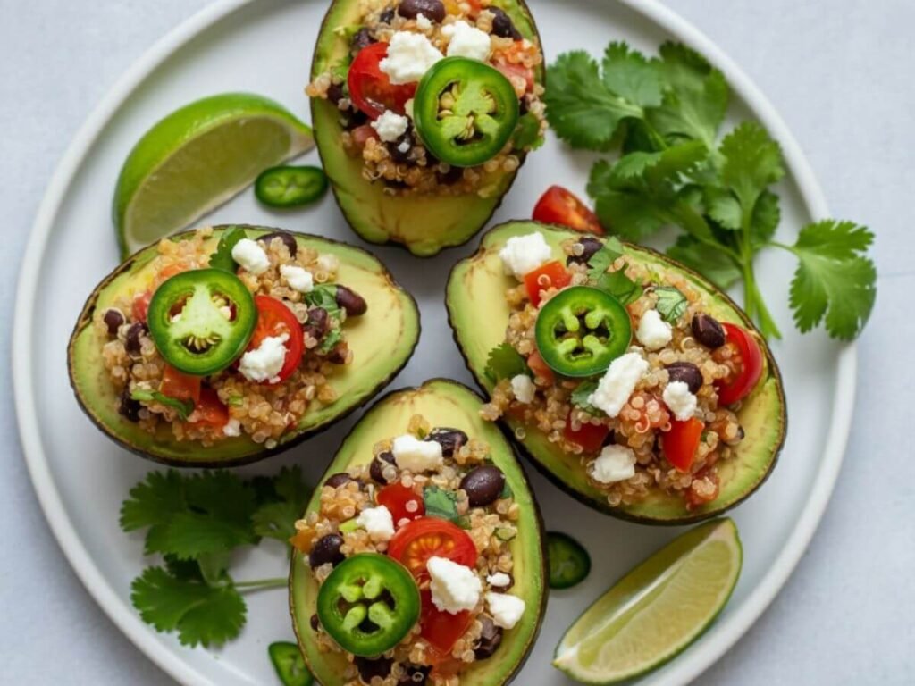 Quinoa & Black Bean Stuffed Avocados Recipe