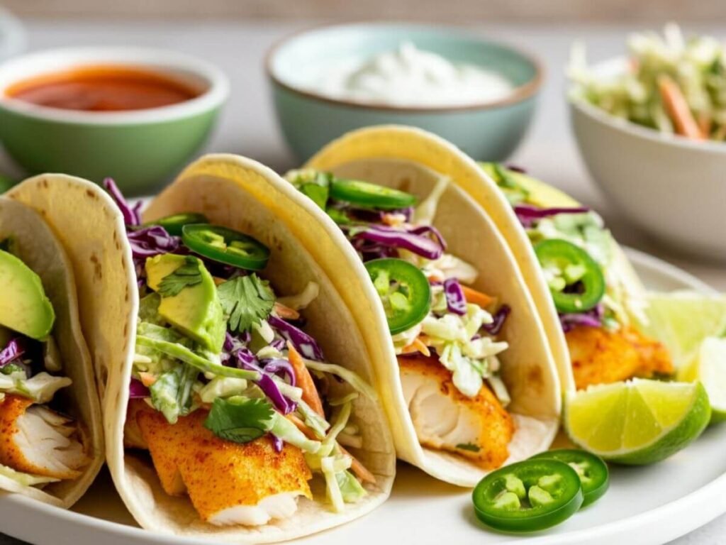 Spicy Fish Tacos with Cabbage Slaw | Healthy Taco Recipe